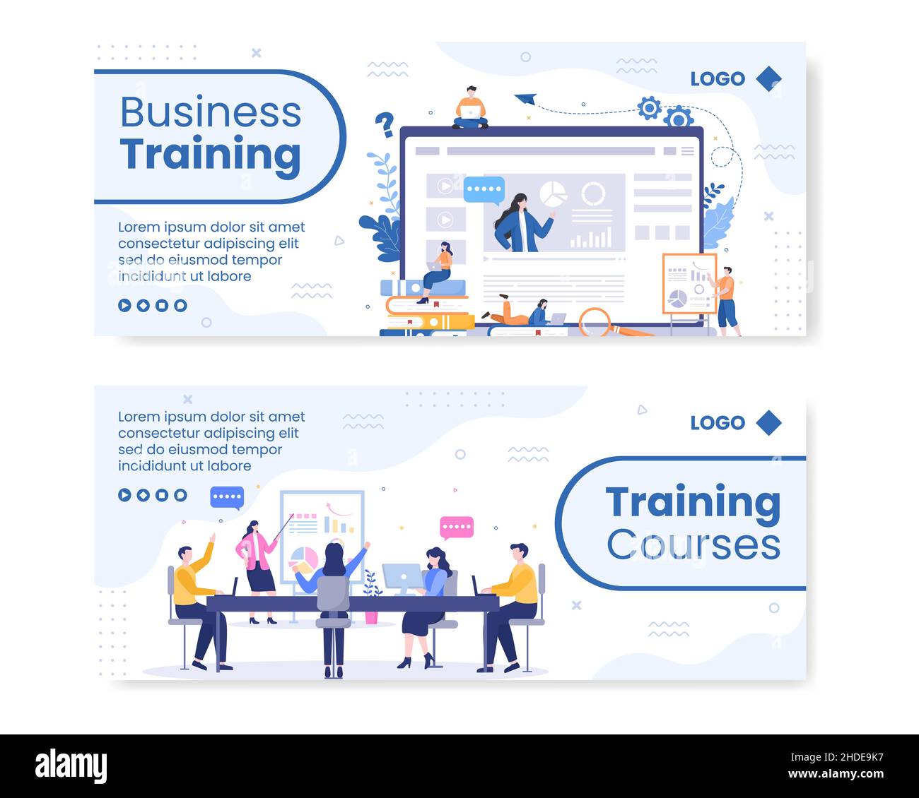 Business Online Training, Seminar or Courses Post Template Flat ...