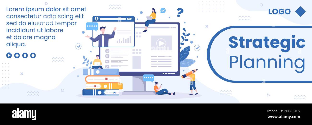 Business Online Training, Seminar or Courses Cover Template Flat ...
