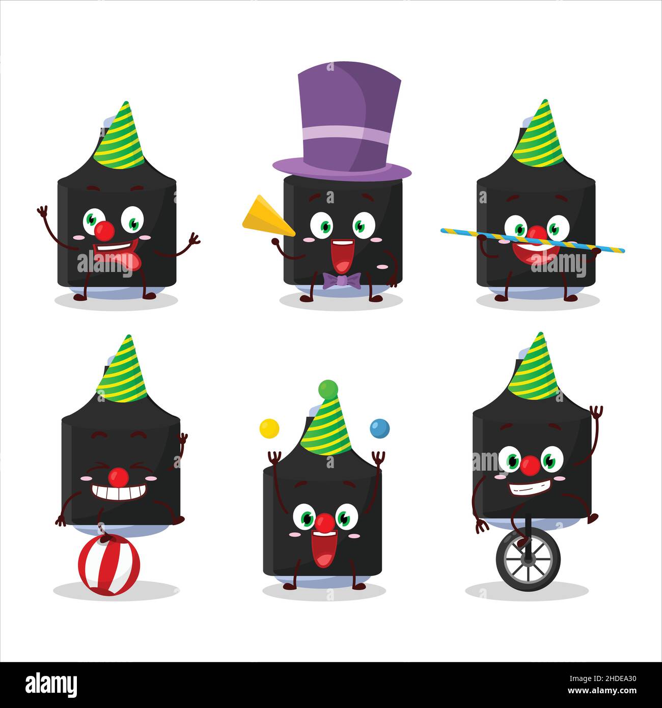 Cartoon character of blue highlighter with various circus shows. Vector ...