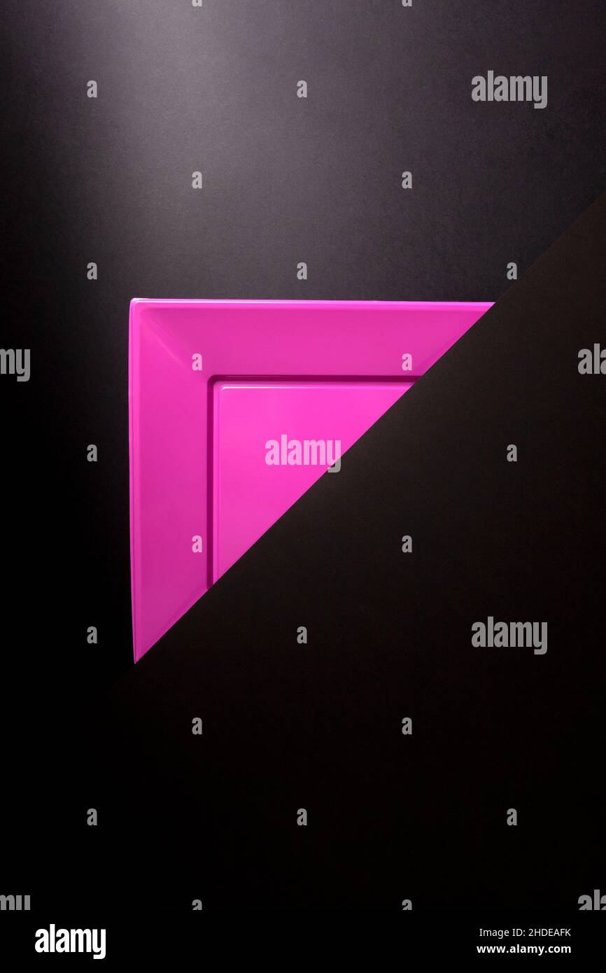 Clean and minimalist pink color design with black background Stock ...