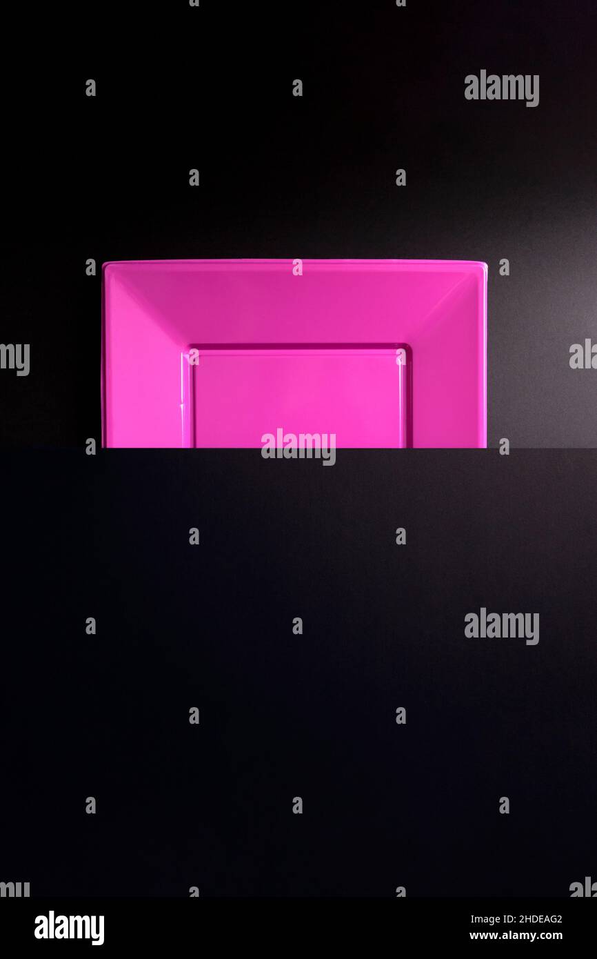 Clean and minimalist pink color design with black background Stock ...