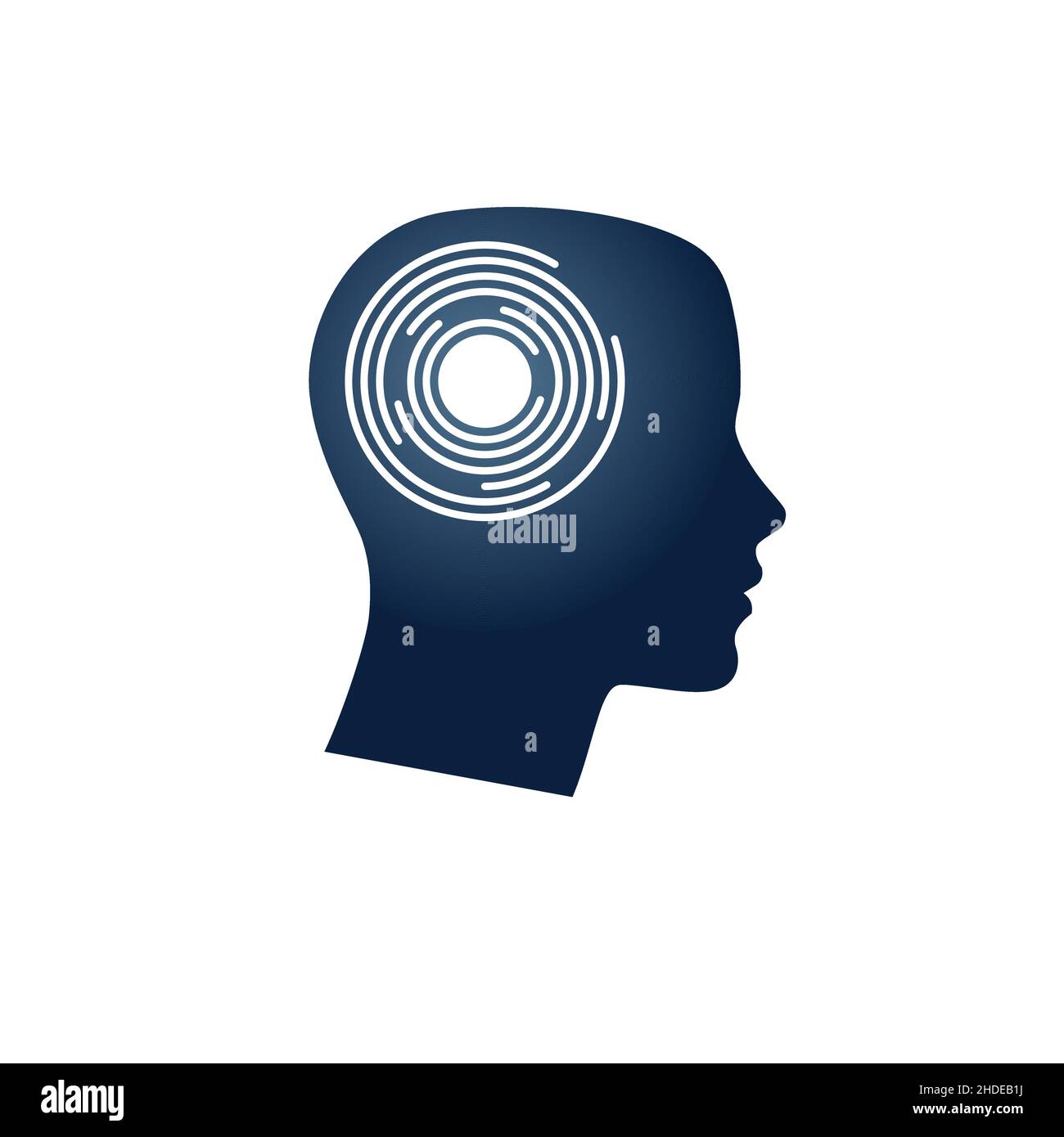 Linear head with circles brain. Problem solving concept. Stock vector ...