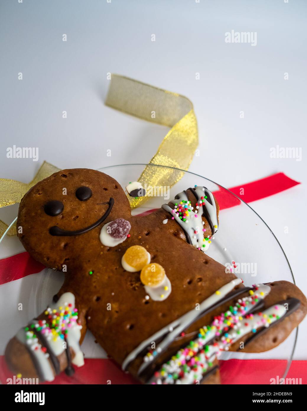 beautiful Christmas background with gingerbread man Stock Photo - Alamy