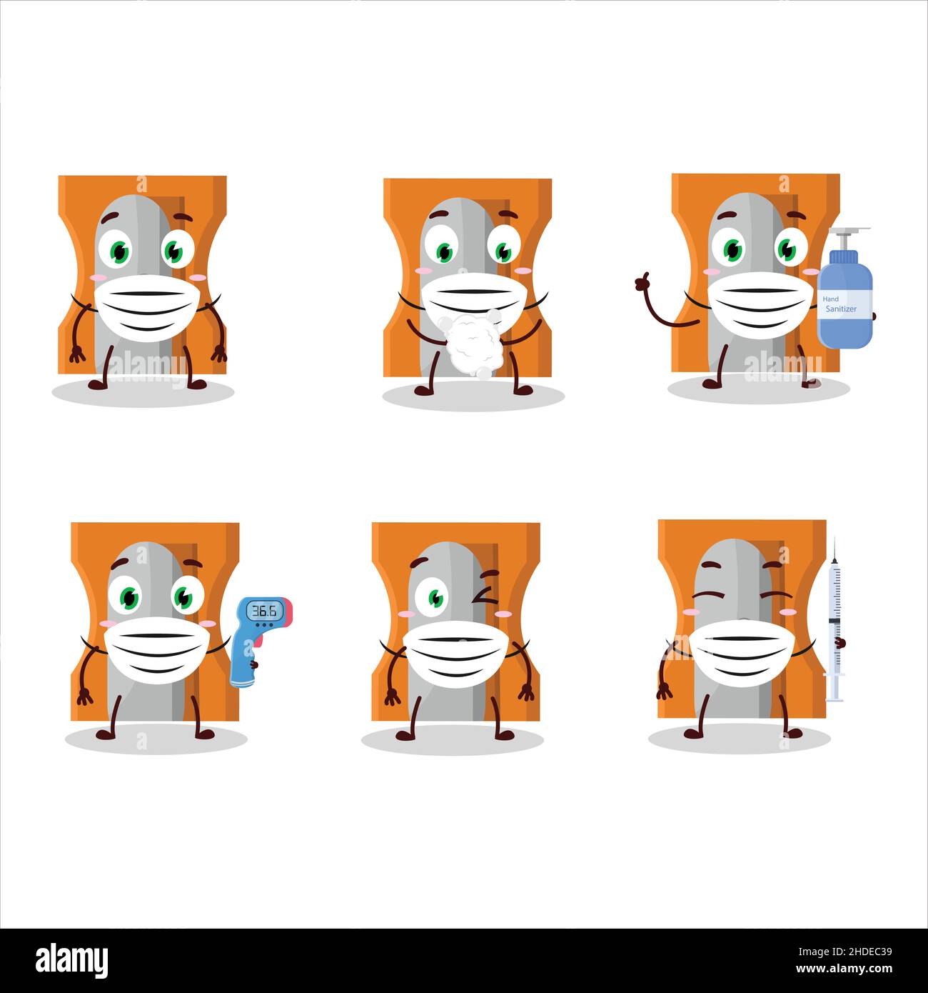 A picture of orange pencil sharpener cartoon design style keep staying ...