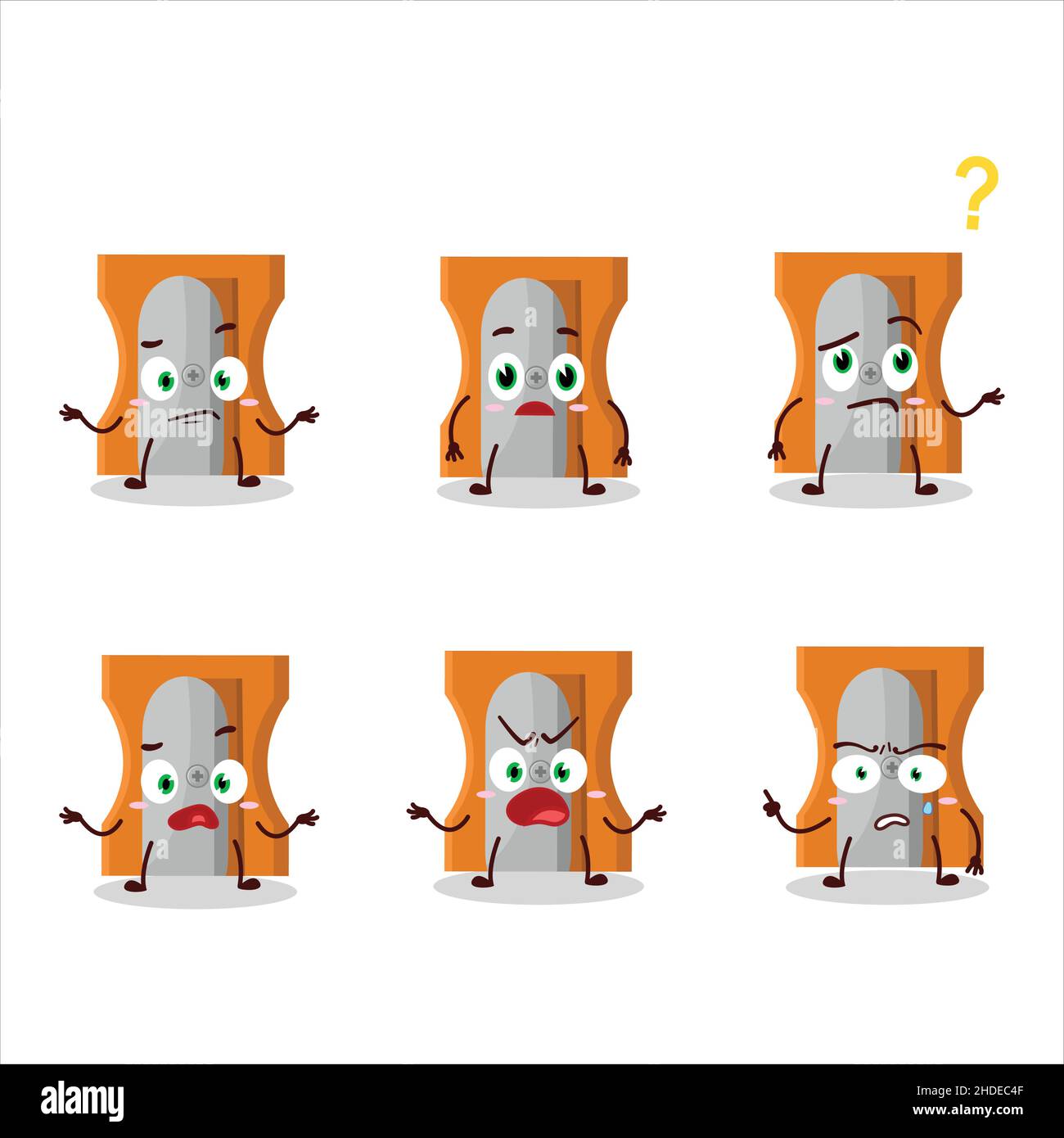 Cartoon character of orange pencil sharpener with what expression ...