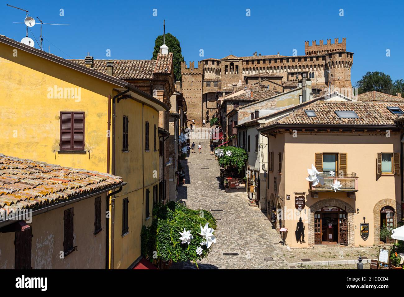 View of Gradara, a colorful medieval town in Marche region and popular ...