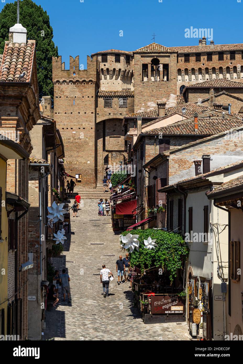 View of Gradara, a colorful medieval town in Marche region and popular ...