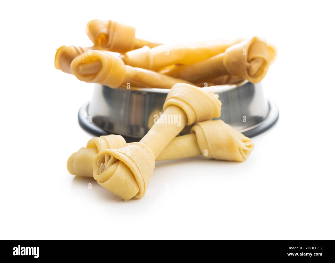 Delicacy for dogs. Chewing bone for dog isolated on white background ...