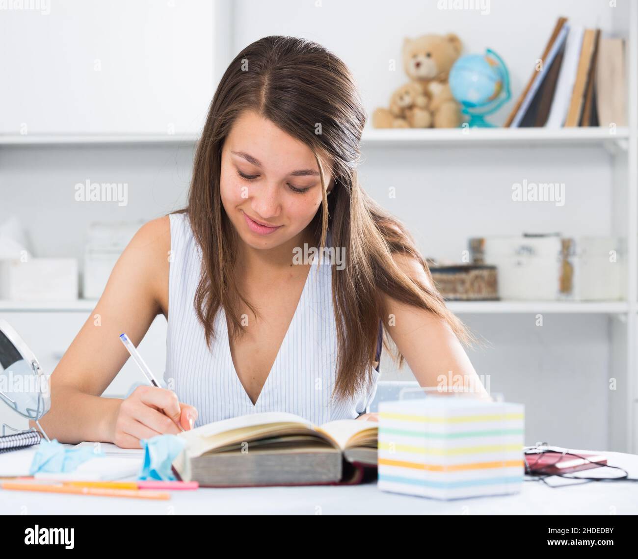 School girl is preparing herself for exams Stock Photo - Alamy