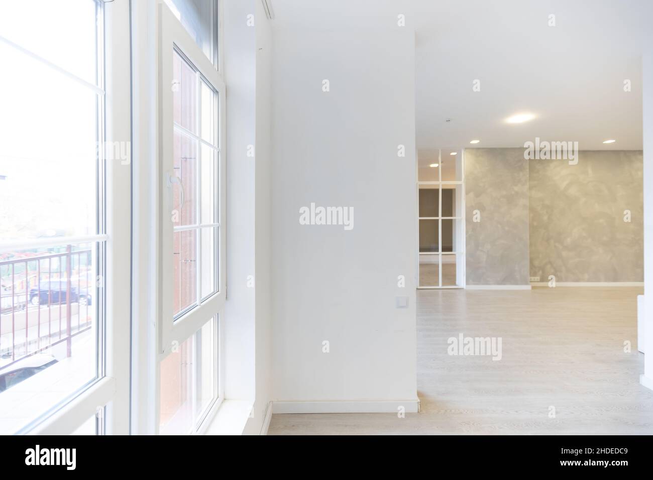 Bright empty office interior, white large office space Stock Photo - Alamy