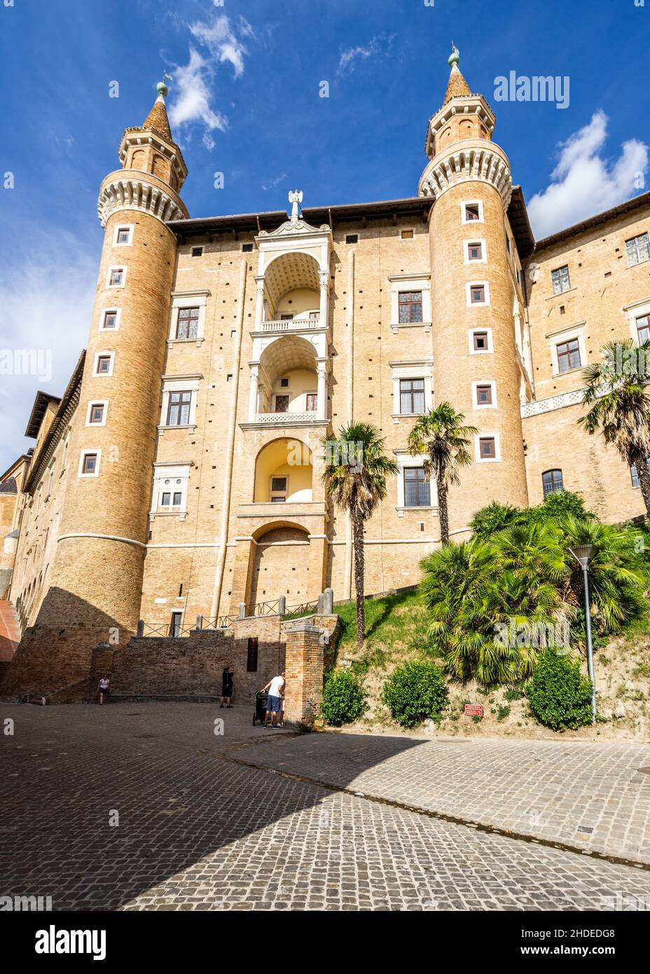 View of Urbino with the Ducal Palace, built during Renaissance period ...