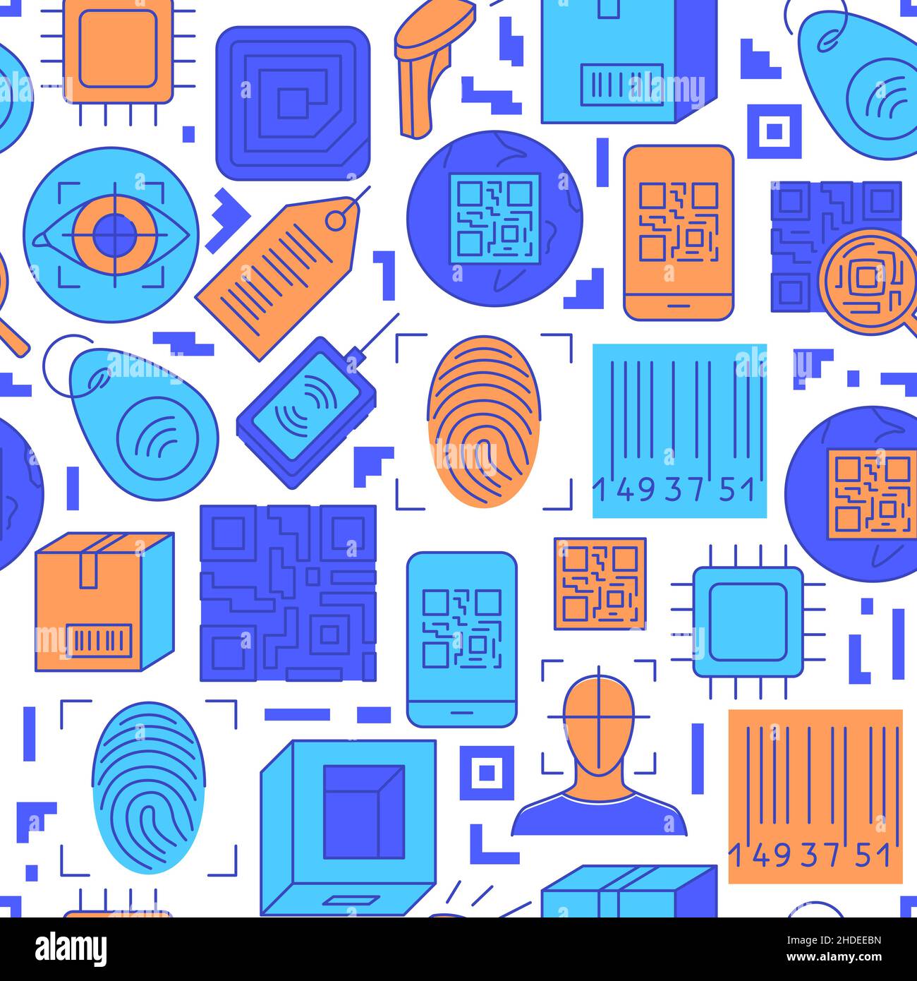 Qr code and barcode seamless pattern. Vector illustration Stock Vector ...