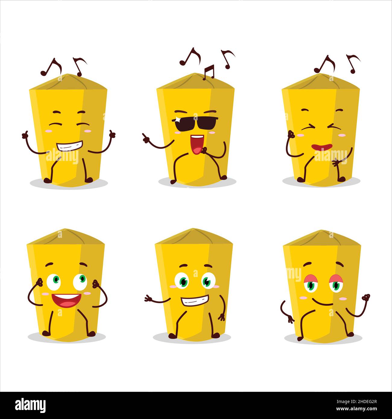 An image of yellow chalk dancer cartoon character enjoying the music ...