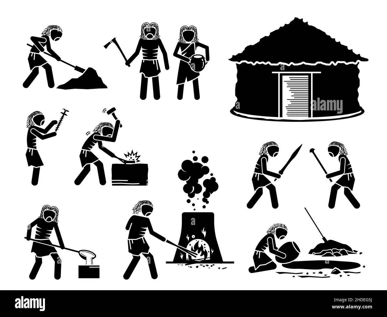 Primitive stone age people Black and White Stock Photos & Images - Alamy