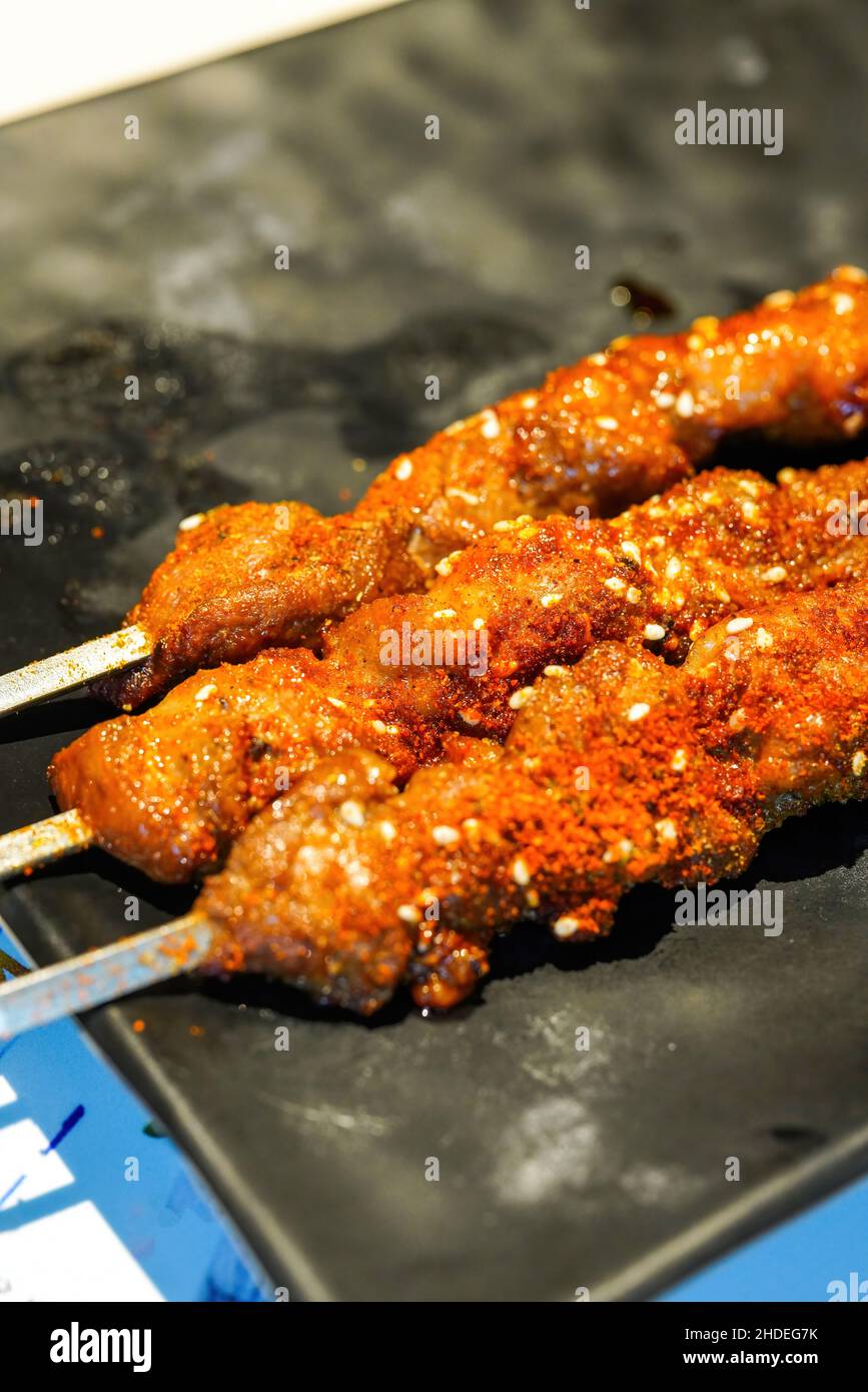 Three beef kebabs hi-res stock photography and images - Alamy