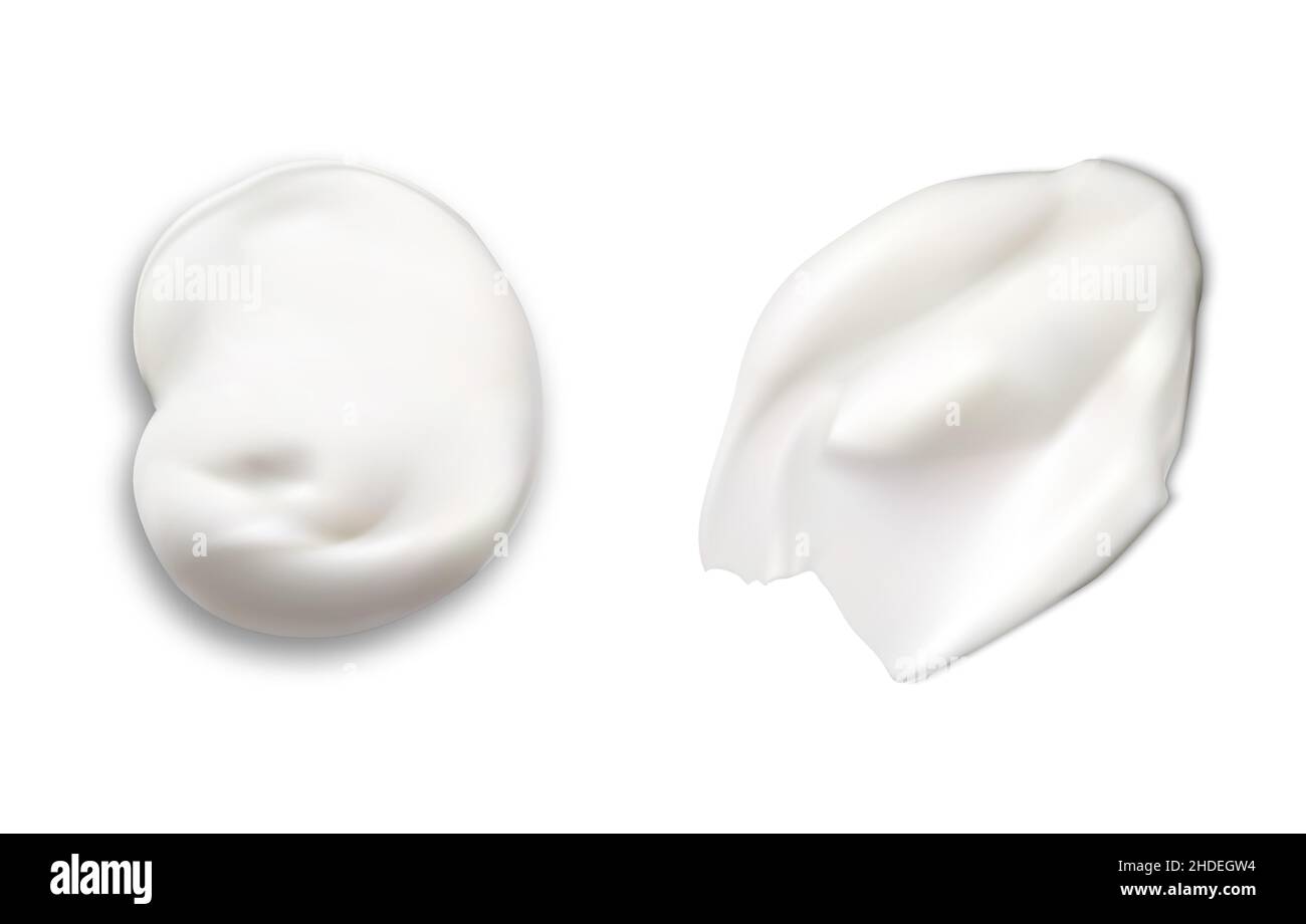 Cream texture vector swatch. White cosmetic gel smear. Facial cream ...