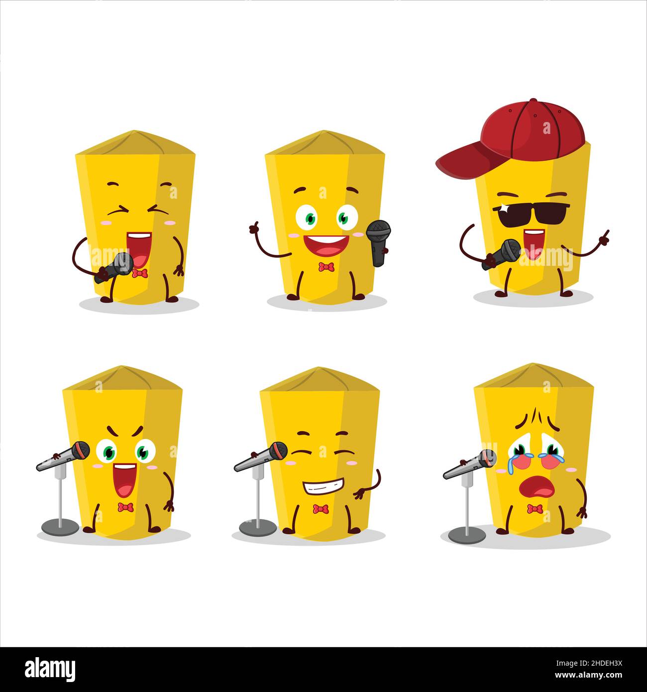 A Cute Cartoon design concept of yellow chalk singing a famous song ...