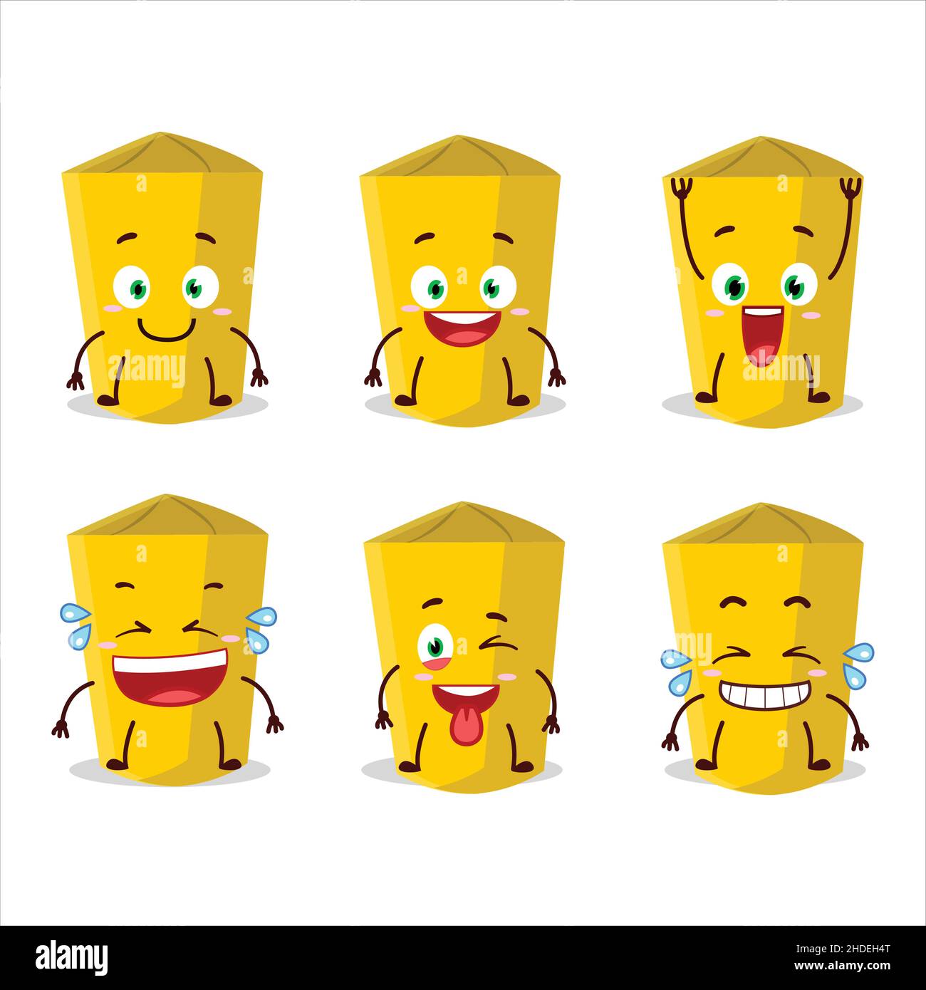 Cartoon character of yellow chalk with smile expression. Vector ...
