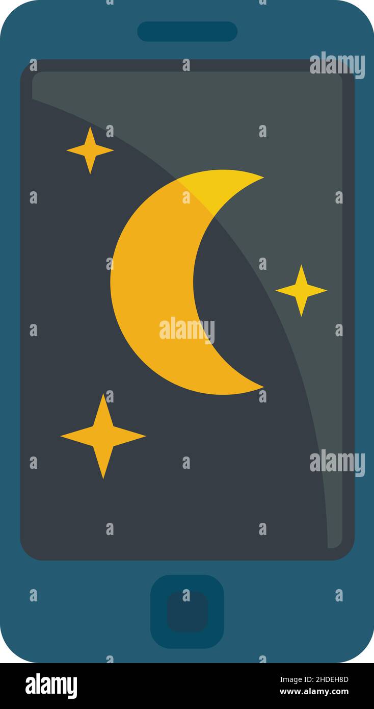 Night phone use icon. Flat illustration of Night phone use vector icon ...