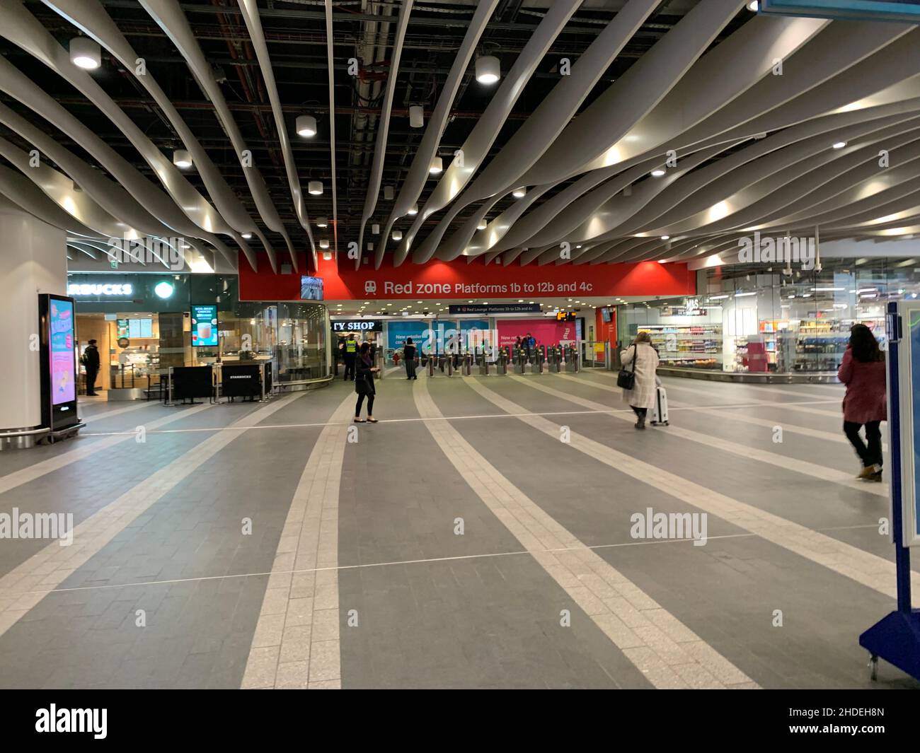 New Street Station and Bull ring Birmingham walkway lines line dazzling ...