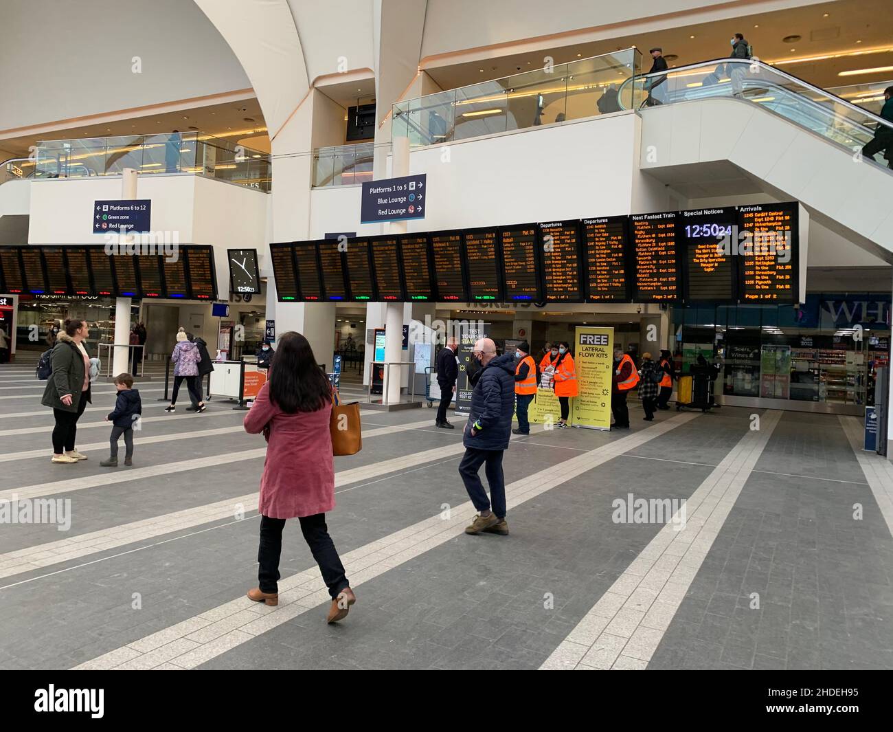 New Street Station and Bull ring Birmingham concourse steps bridge ...