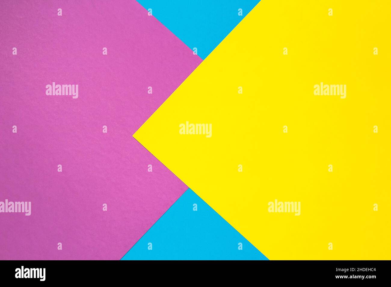 Composition in the form. Purple, blue and yellow sheets Stock Photo - Alamy