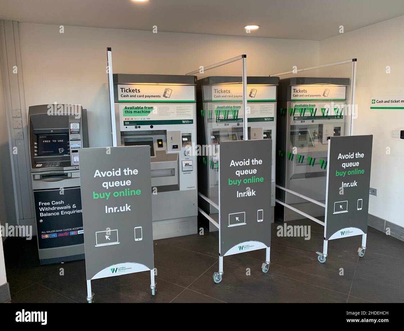 Ticket machines at the railway Station Northampton UK tickets to London ...