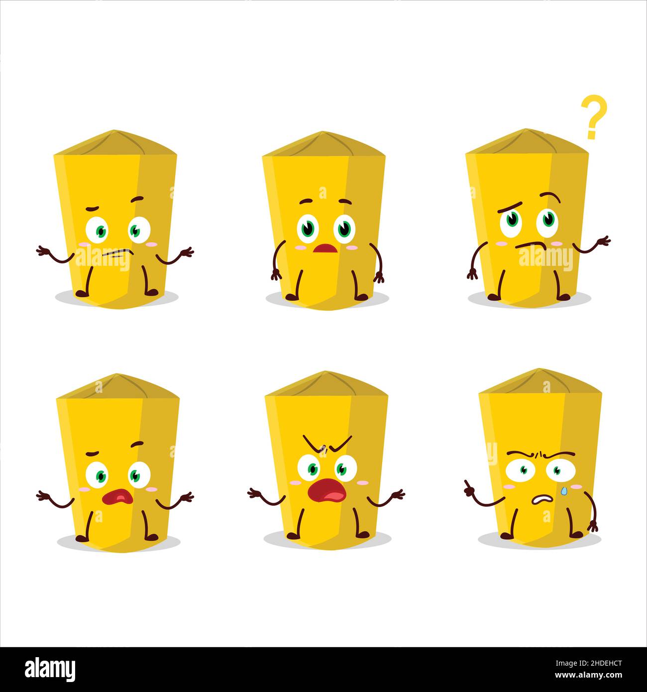 Cartoon character of yellow chalk with what expression. Vector ...