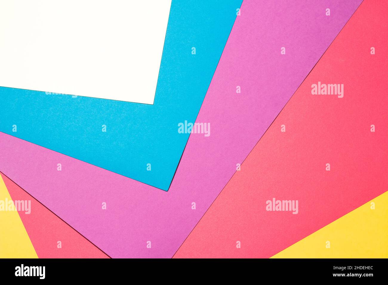 Composition with white, purple, blue, red and yellow sheets Stock Photo ...