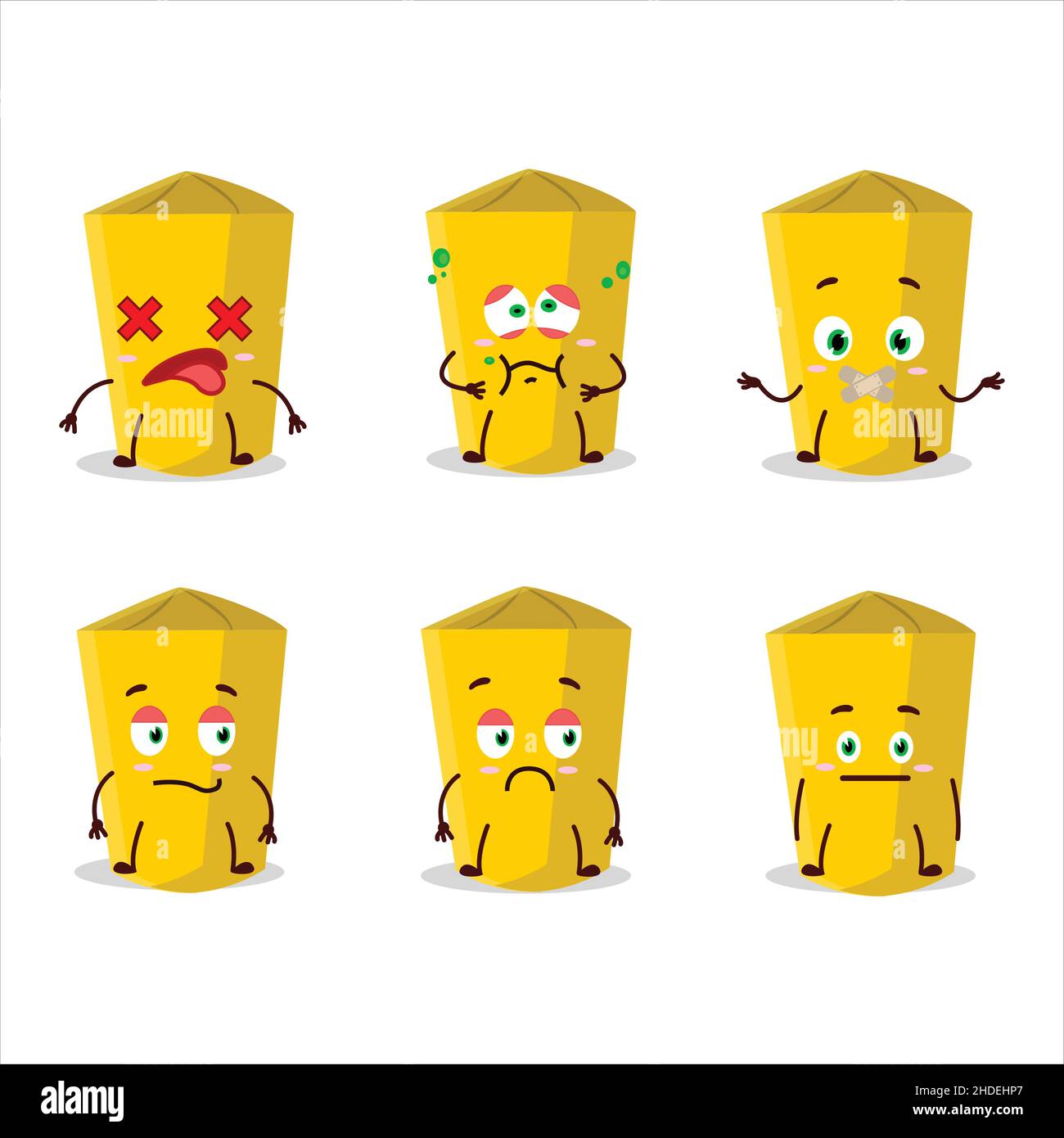 Yellow chalk cartoon character with nope expression. Vector ...