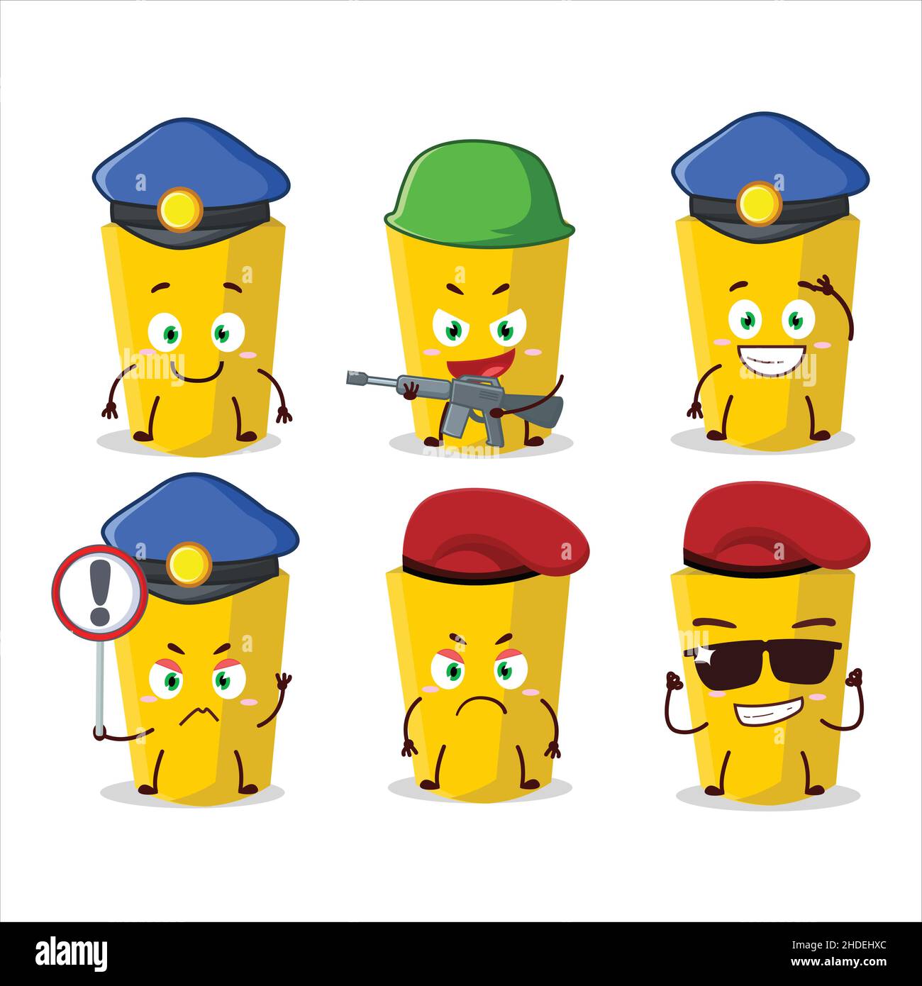 A dedicated Police officer of yellow chalk mascot design style. Vector ...