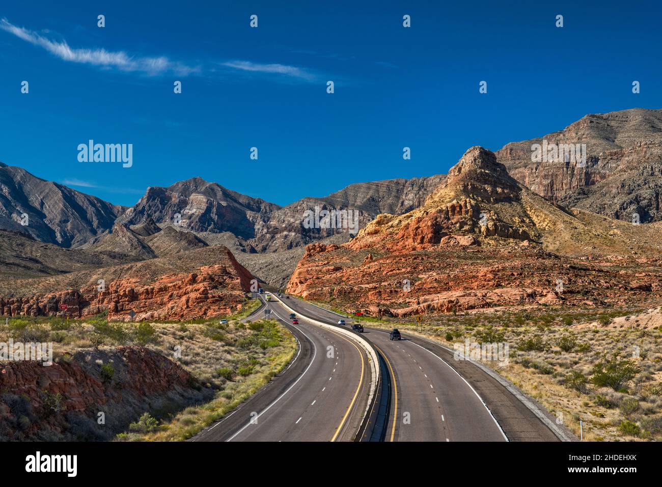 I-15 Interstate Freeway in Virgin River Gorge, Arizona Strip District ...