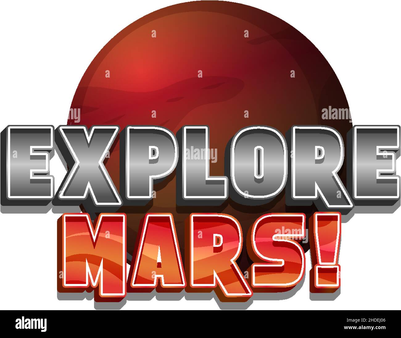 Explore Mars word logo design with Mars planet illustration Stock ...