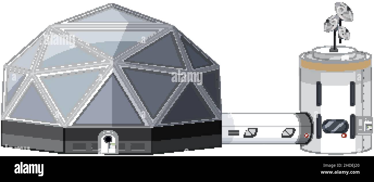 Space dome station on white background illustration Stock Vector Image ...