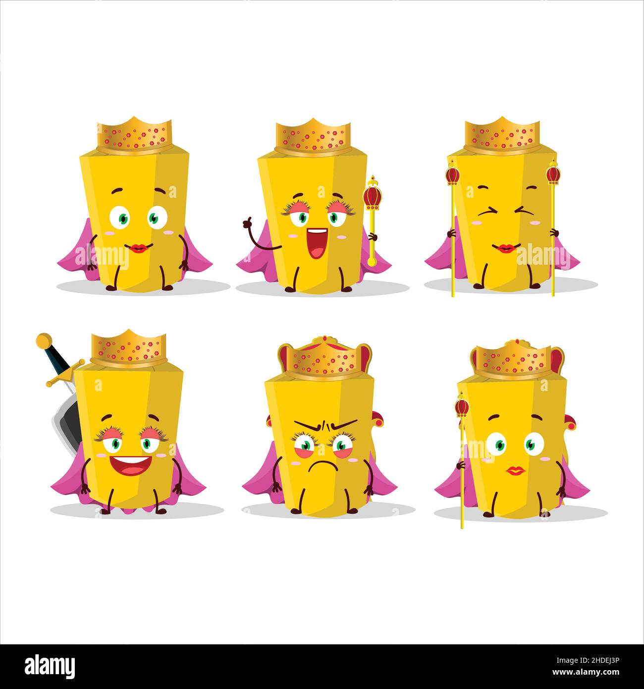 Queen and her magic clothes cartoon of yellow chalk wearing tiara ...