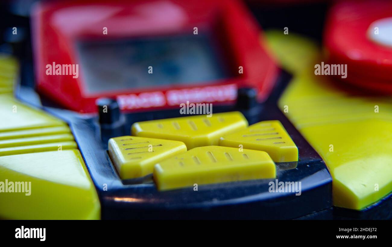 Old, retro, vintage handheld video games Stock Photo - Alamy