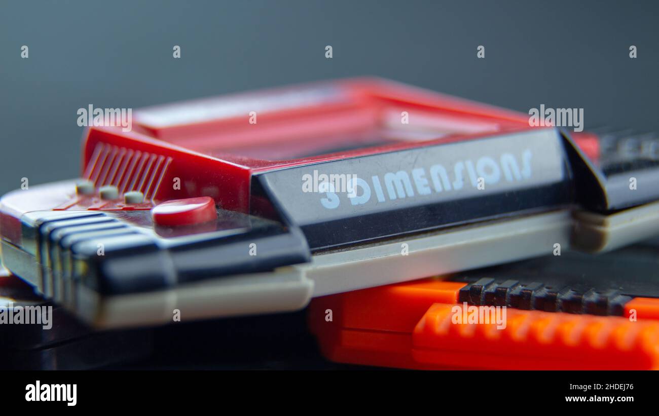 Old, retro, vintage handheld video games Stock Photo - Alamy