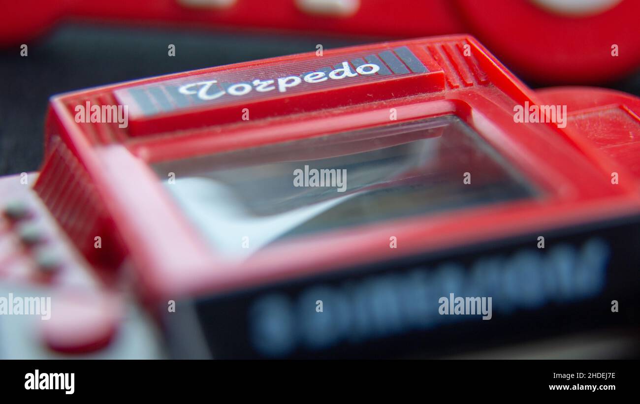 Old, retro, vintage handheld video games Stock Photo - Alamy