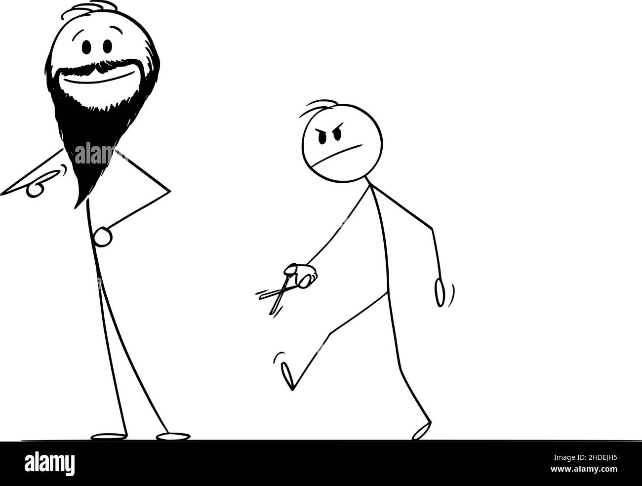 Bearded Person Showing His Long Facial Hair or Beard, Angry Man Is ...