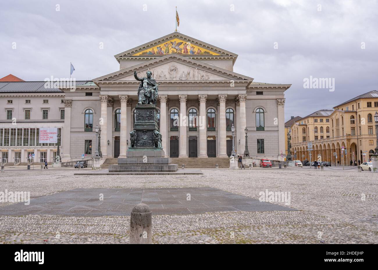 Munich January 2022: The National Theater at Max-Joseph-Platz in Munich ...