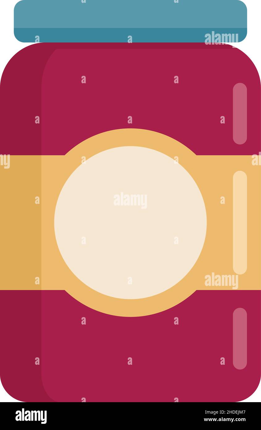 Jam jar icon. Flat illustration of Jam jar vector icon isolated on ...