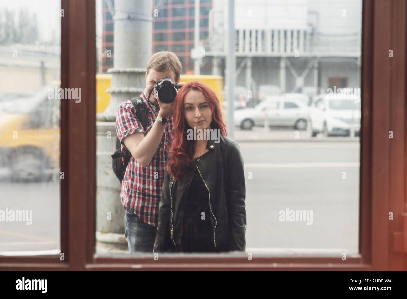The photographer and his model. Selective soft focus Stock Photo - Alamy