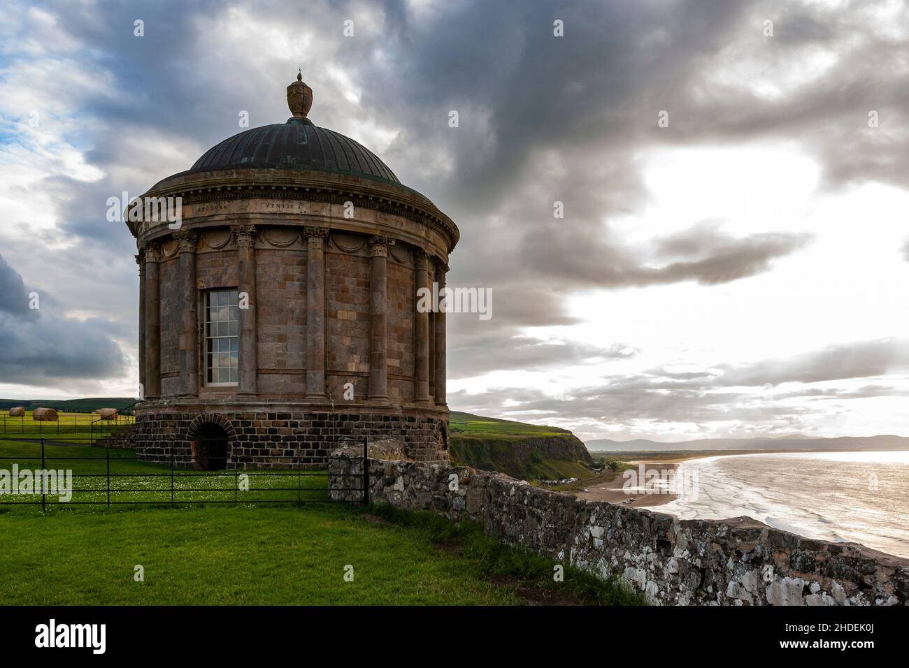 View of the Mussenden temple in the Northern Ireland during the summer ...