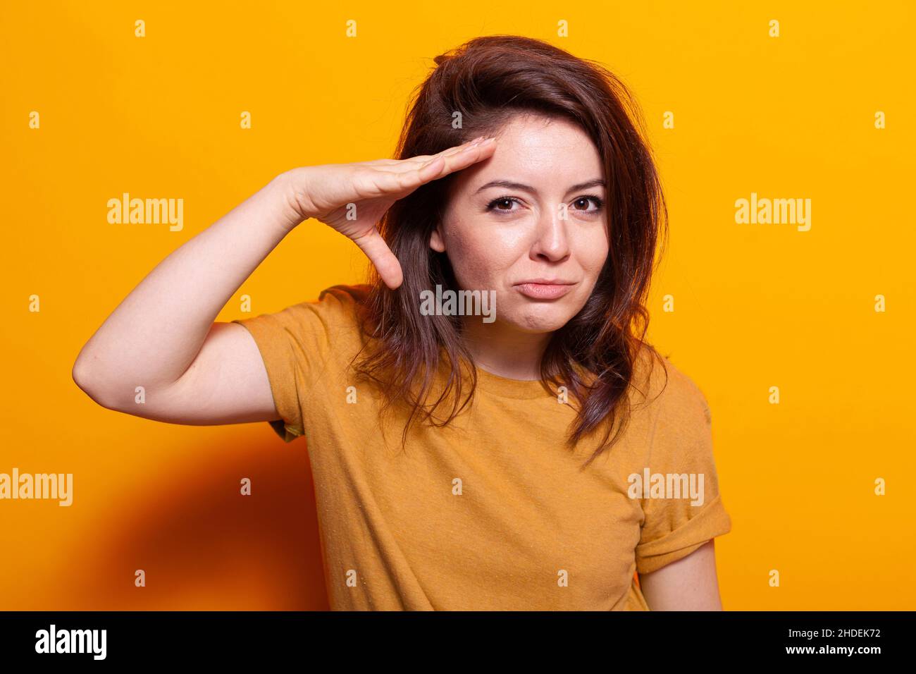 Woman salute hi-res stock photography and images - Alamy