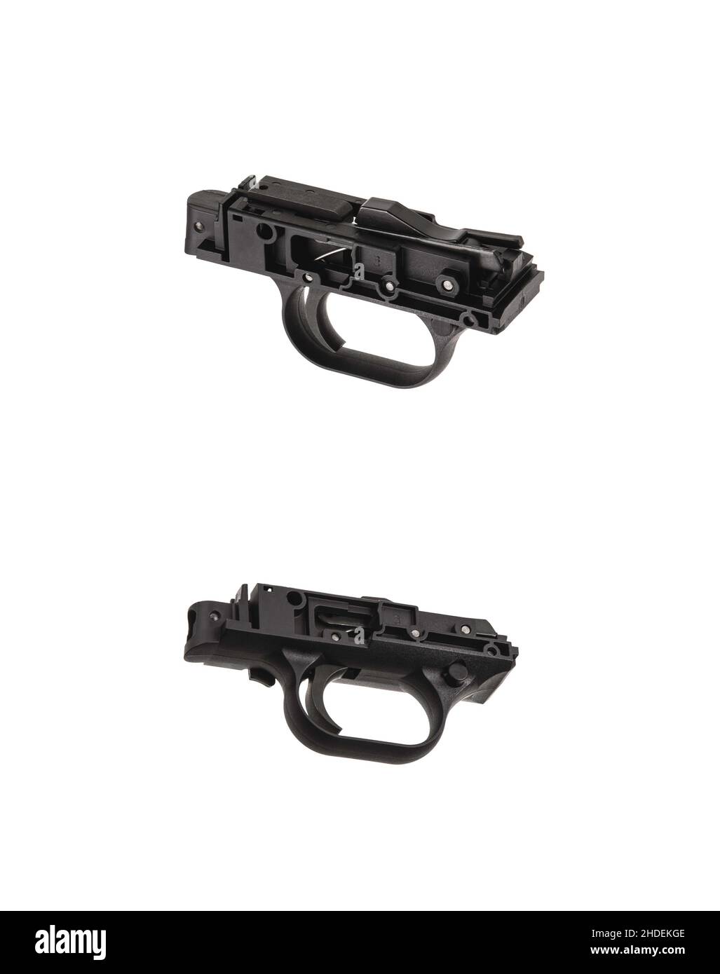 Shock trigger for gun isolate on white background. Gun trigger. Repair ...