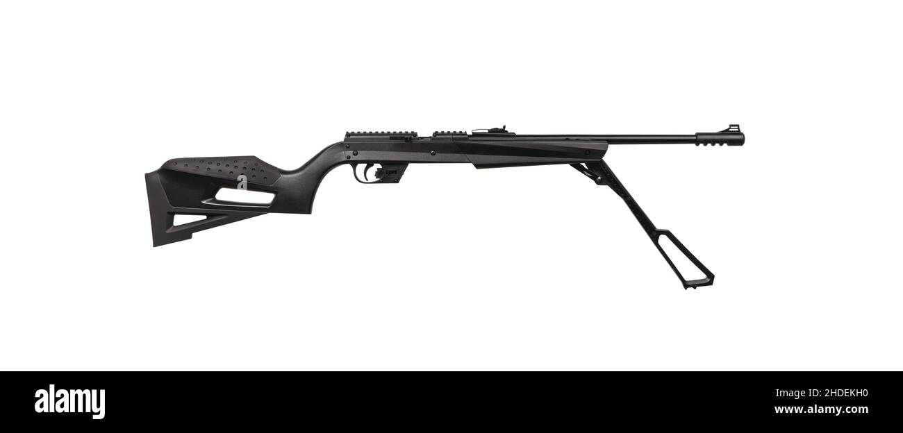 A modern air rifle with a futuristic design. Pneumatic weapons for ...