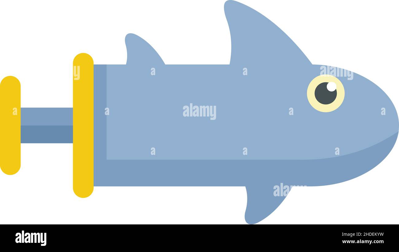 Water gun shark icon. Flat illustration of Water gun shark vector icon ...