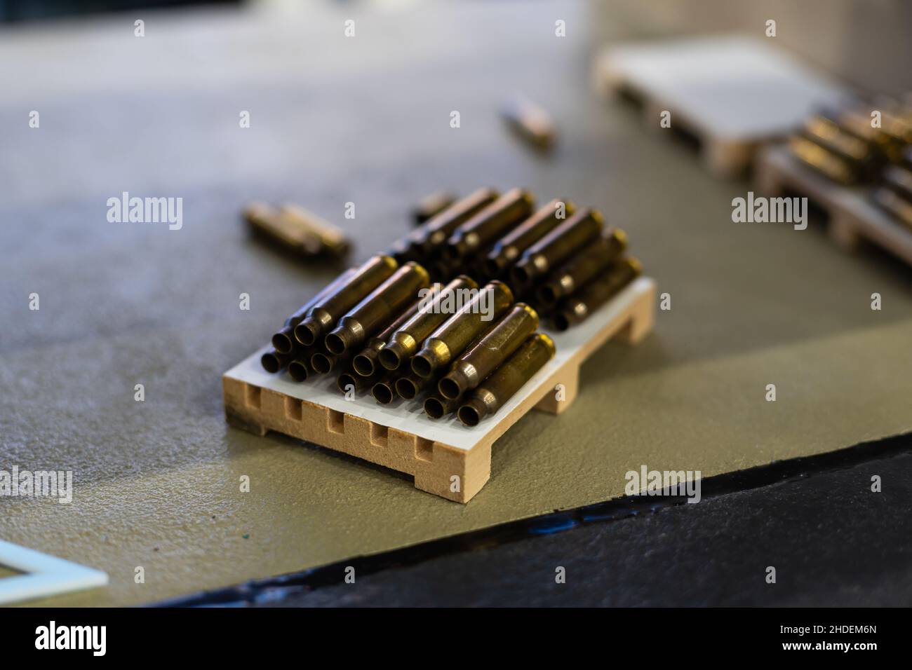used cartridges on wooden background Stock Photo - Alamy