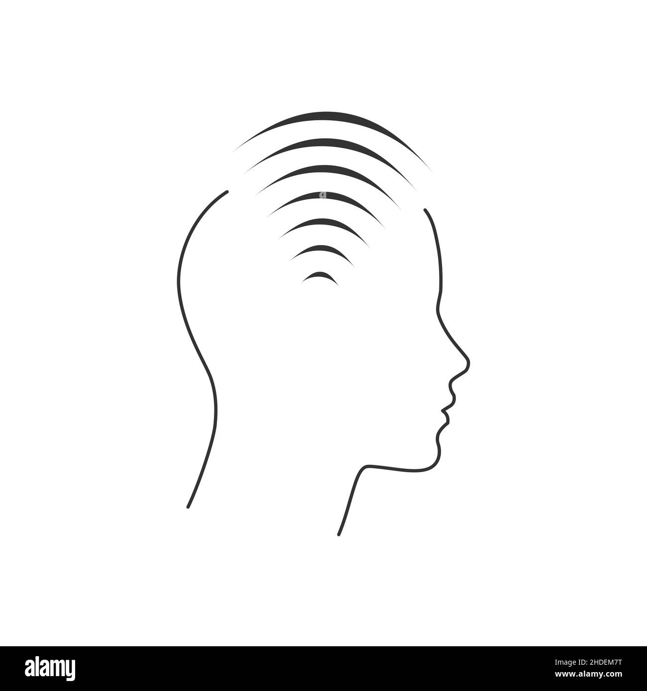 Wifi Signal Symbol Inside of human head. wireless human network. Stock ...