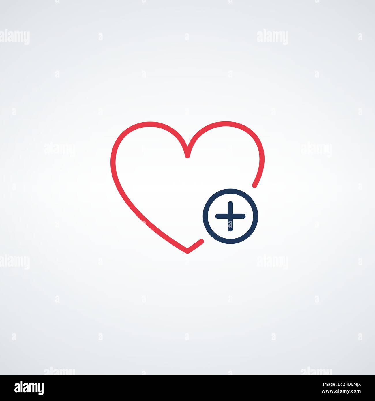 heart plus lineear icon. Add to favorites. heart add button. Editable ...